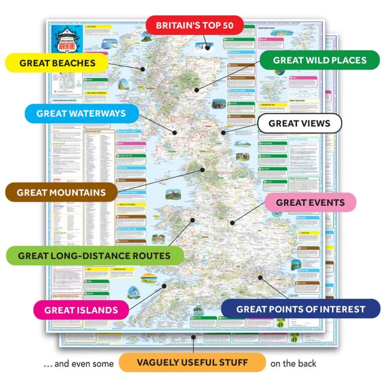 Marvellous Maps Great British Adventure Map - Buy at The Classic Motor Hub
